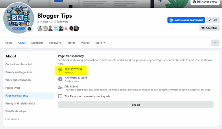 How to Find your Facebook Page ID | Blogger Tips and Tricks